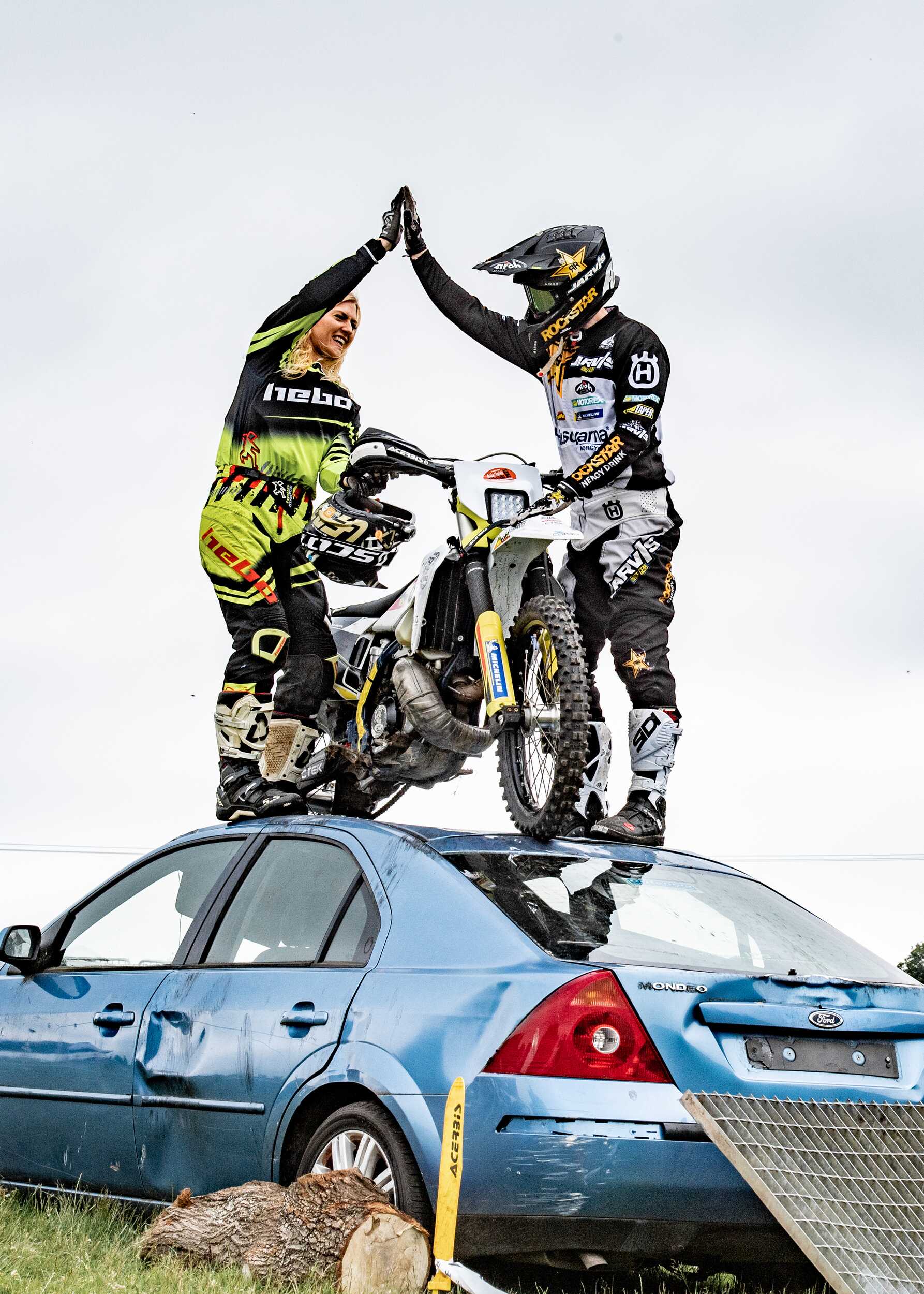 Graham Jarvis car jump with The Girl On A Bike at ABR Festival » The ...